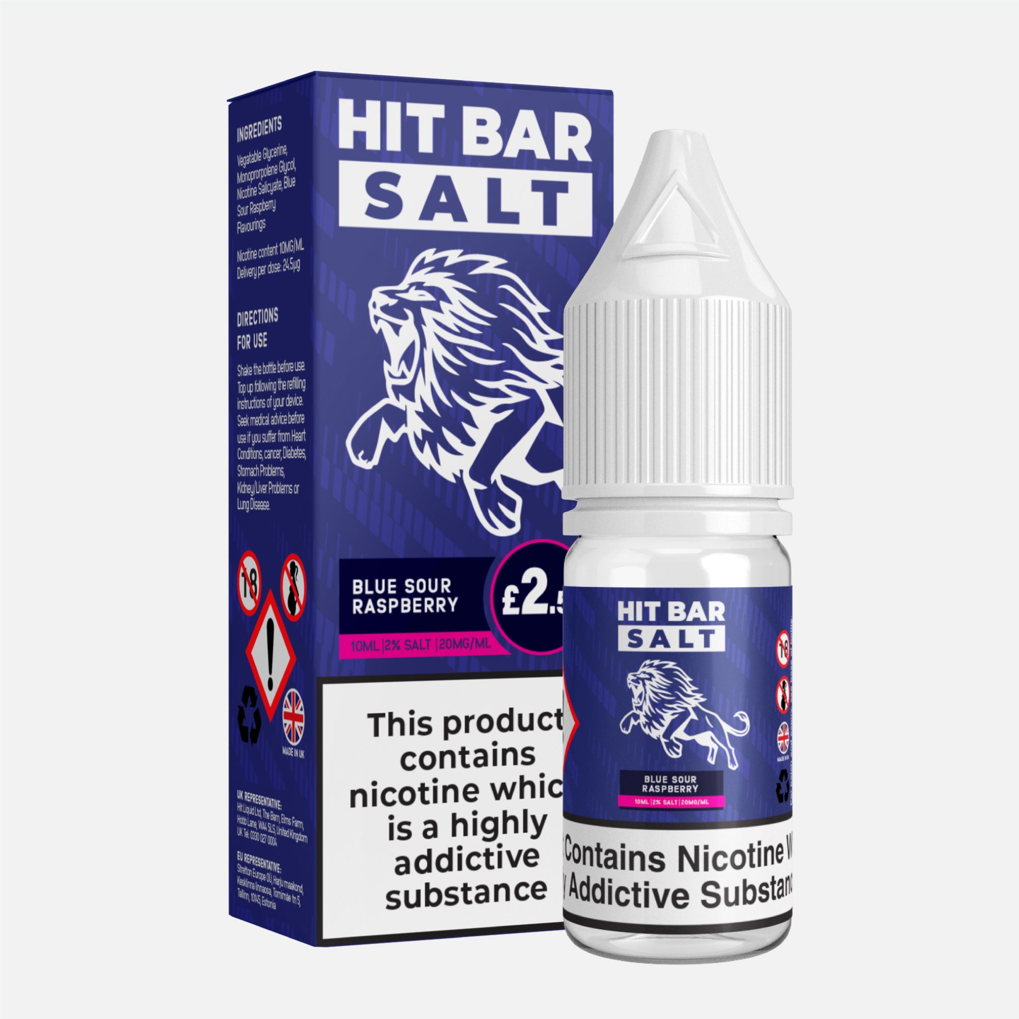 Hit Bar Salt Blue Sour Raspberry (20mg) – Hit Vape UK